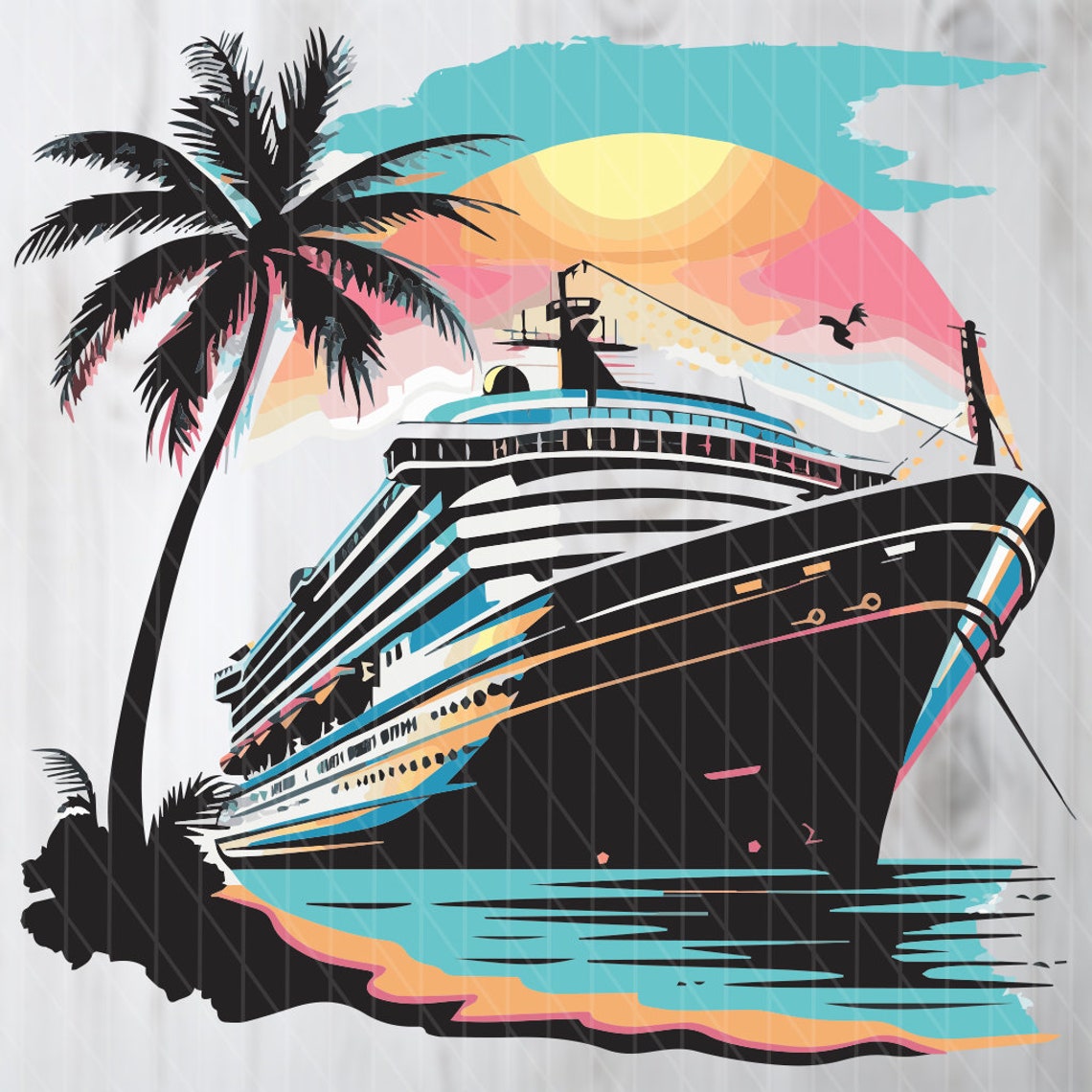 Cruise Ship SVG File for Instant Download, Cruise SVG File for POD ...