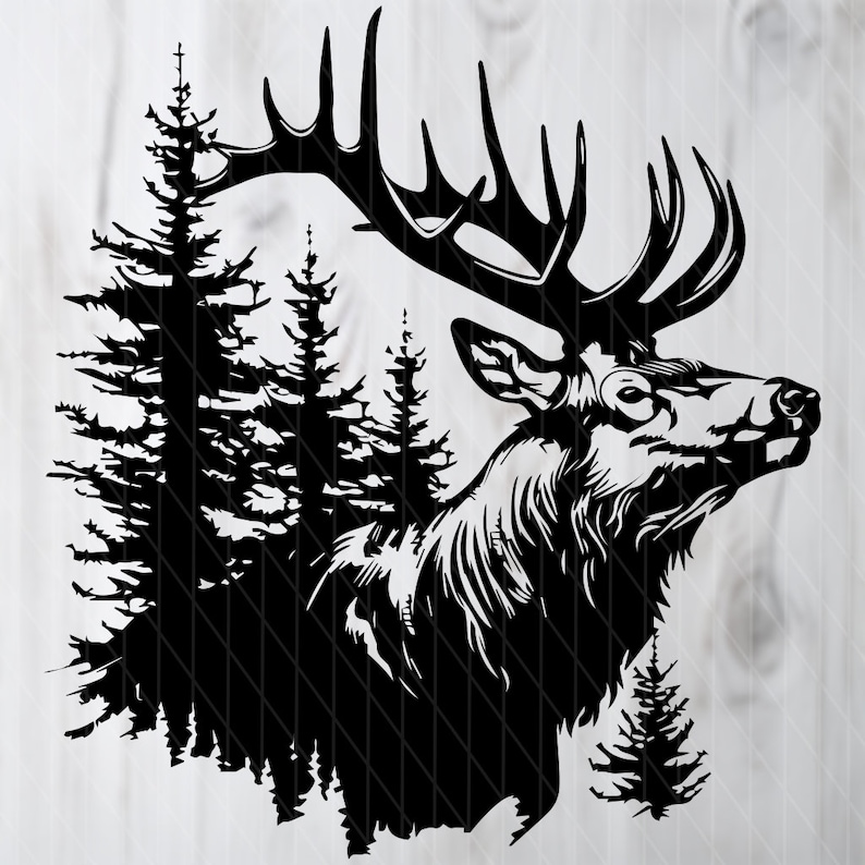 Elk SVG Files for Instant Download, Elk Hunting SVG File for POD, Bull ...