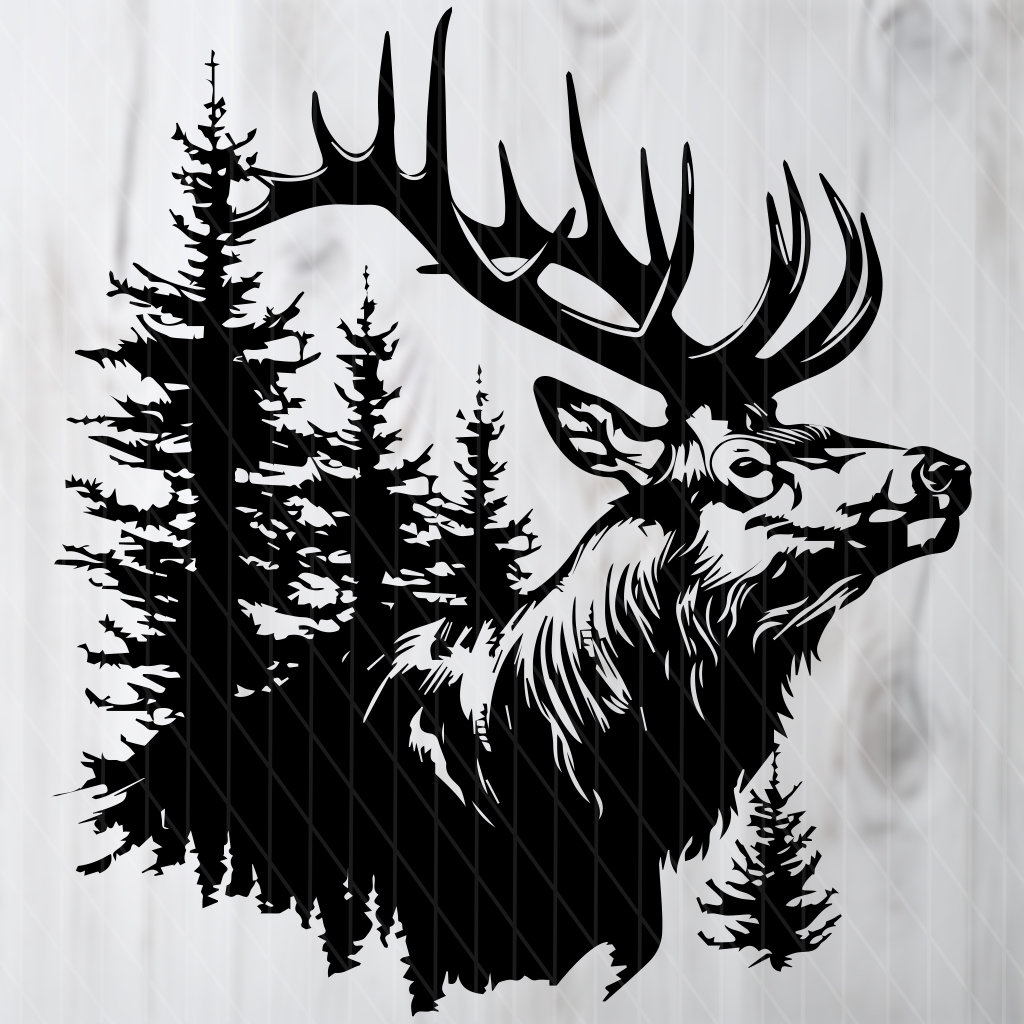 Elk SVG Files for Instant Download, Elk Hunting SVG File for POD, Bull ...