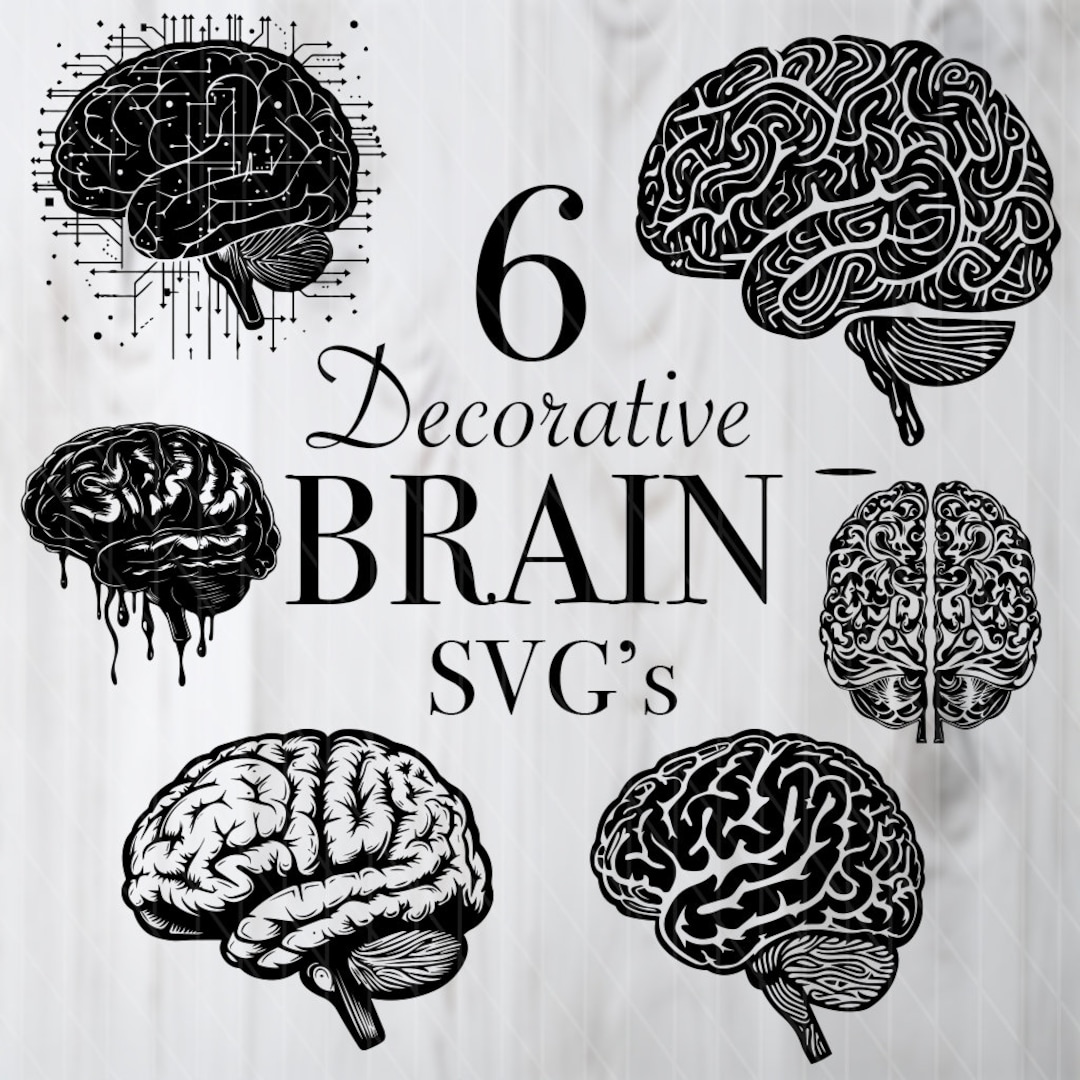 Human Brain SVG Files for Instant Download, Brain SVG File for POD ...
