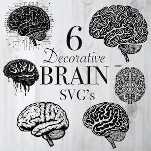 Human Brain SVG Files for Instant Download, Brain SVG File for POD ...
