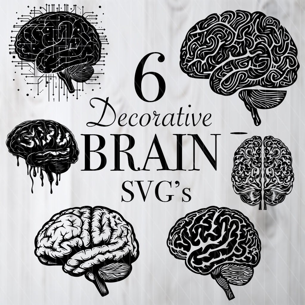 Human Brain SVG Files for Instant Download, Brain SVG File for POD ...