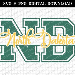 North Dakota "nd" SVG & PNG Instant Digital Download - Cut File for ...