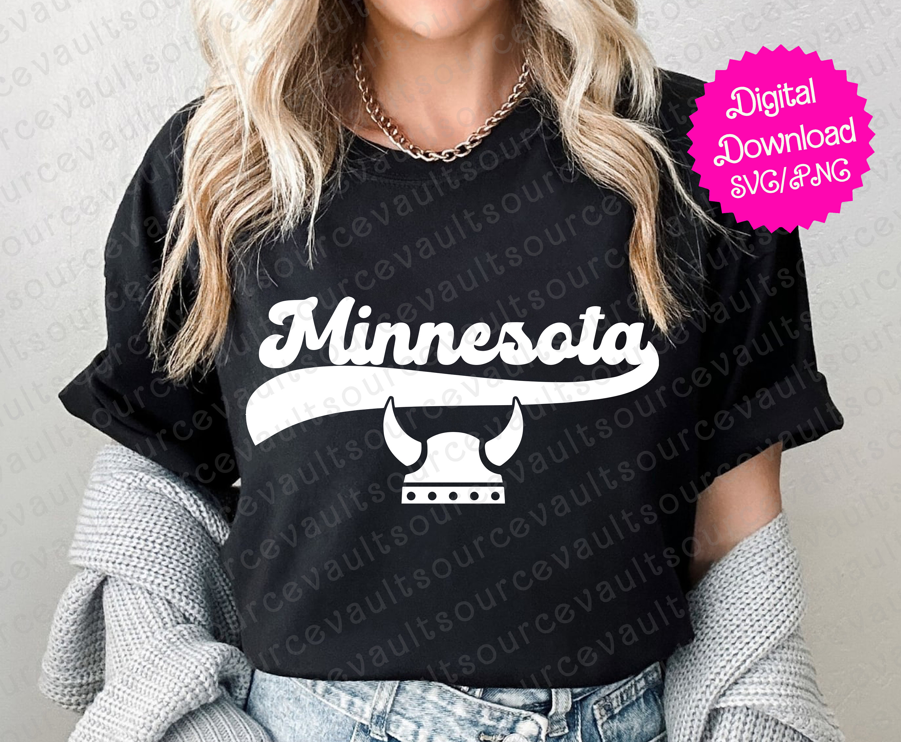 Minnesota Retro Text With Helmet SVG & PNG Instant Digital Download - Etsy