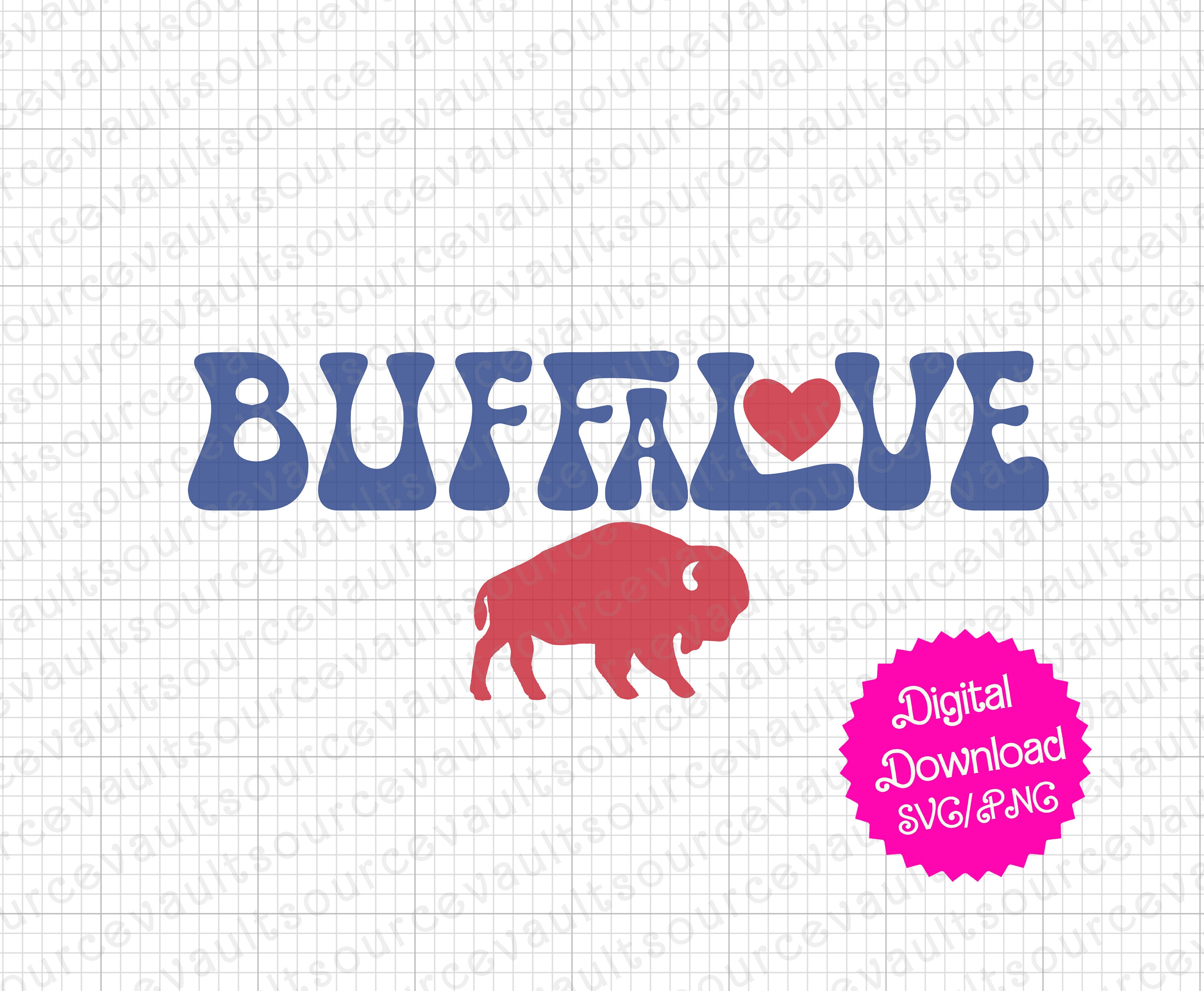 Buffalove Buffalo Love SVG & PNG Instant Digital Download Cut File for ...