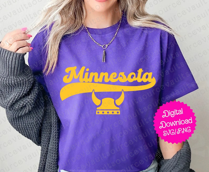 Minnesota Retro Text With Helmet SVG & PNG Instant Digital Download - Etsy