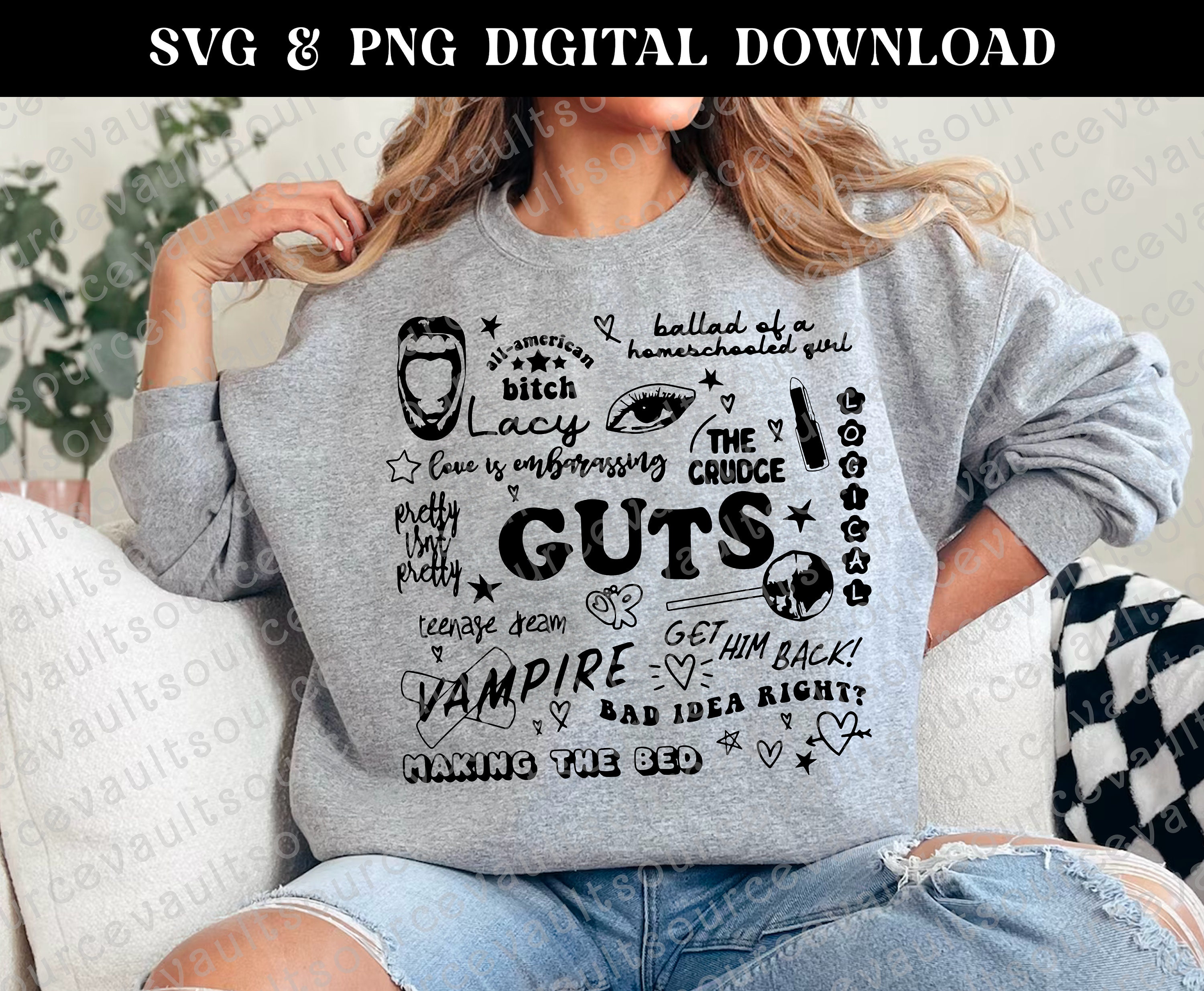 Guts Tracklist SVG PNG: Cricut & Silhouette Cut File (digital Download ...