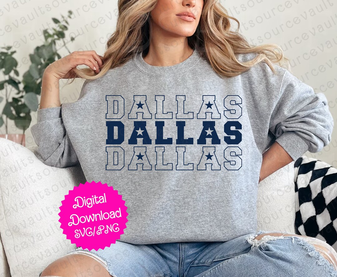 Dallas Stacked Varsity Text SVG & PNG Instant Digital Download - Cut ...