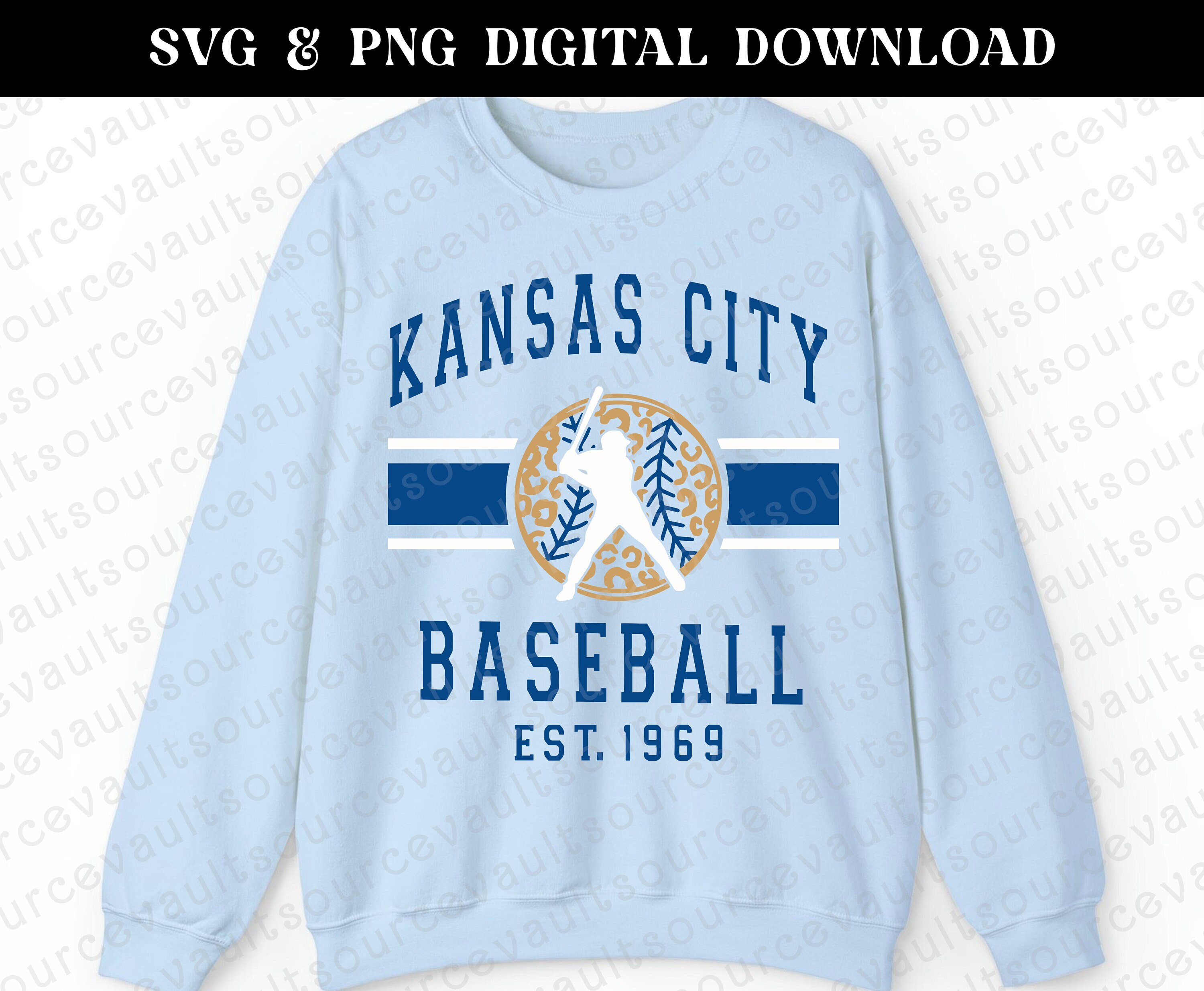 Kansas City Baseball Leopard SVG PNG - Cricut Silhouette (digital ...