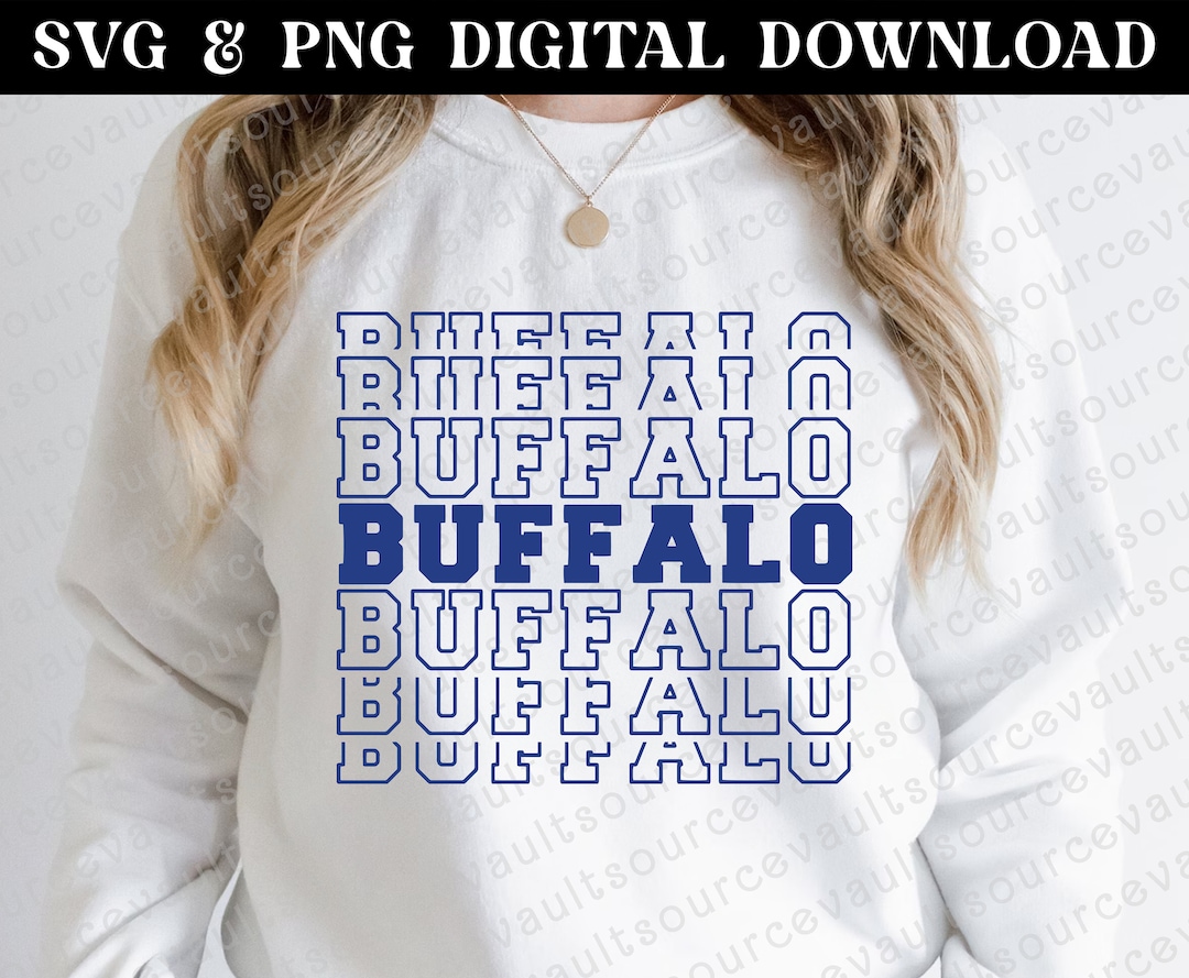 Buffalo Stacked Varsity SVG PNG: Cricut & Silhouette Cut File (digital ...