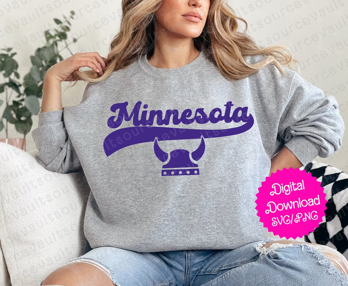 Minnesota Retro Text With Helmet SVG & PNG Instant Digital Download - Etsy