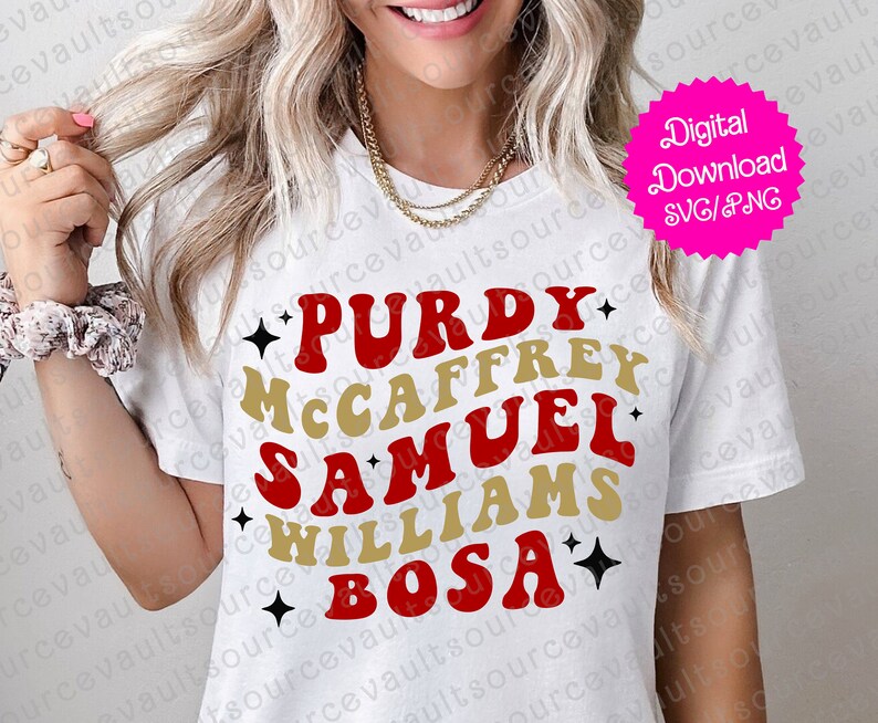 Purdy Mccaffrey Samuel Williams Bosa - San Francisco Football SVG & PNG ...