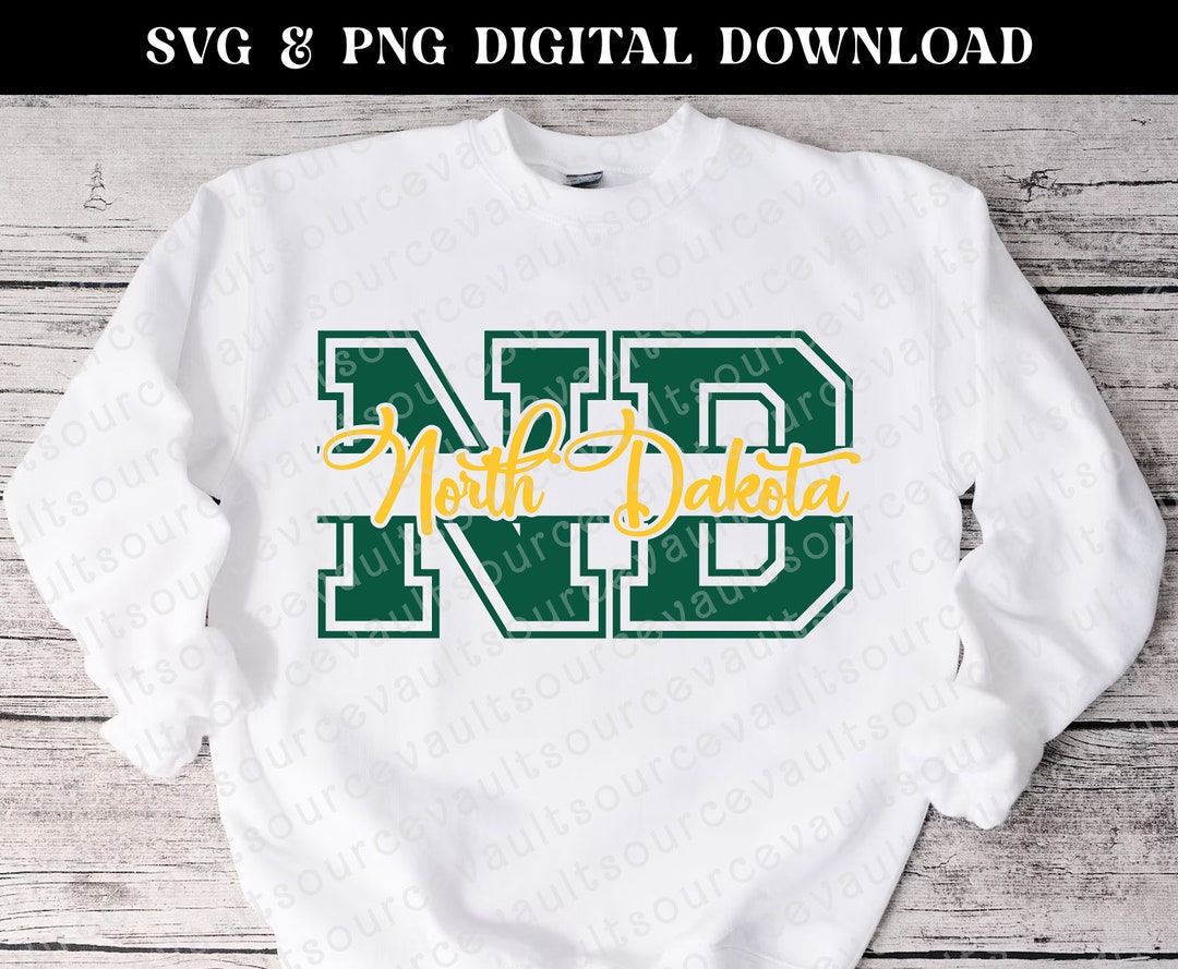 North Dakota "nd" SVG & PNG Instant Digital Download - Cut File for ...