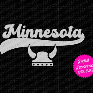Minnesota Retro Text With Helmet SVG & PNG Instant Digital Download - Etsy