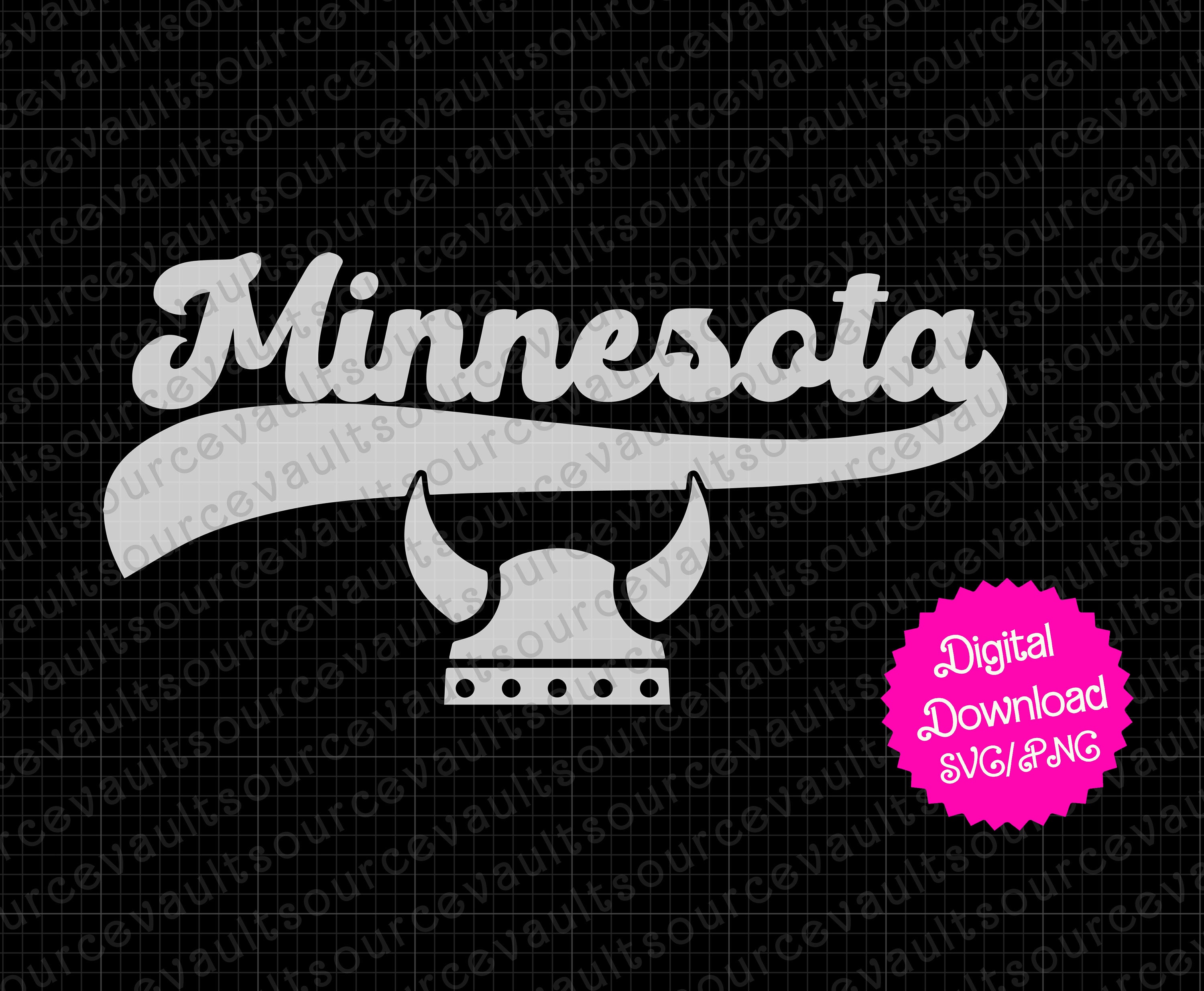 Minnesota Retro Text With Helmet SVG & PNG Instant Digital Download - Etsy