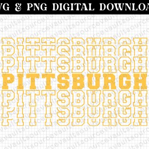 Pittsburgh Stacked Varsity Text SVG & PNG Instant Digital Download ...