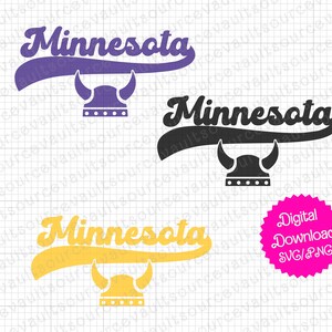 Minnesota Retro Text With Helmet SVG & PNG Instant Digital Download - Etsy