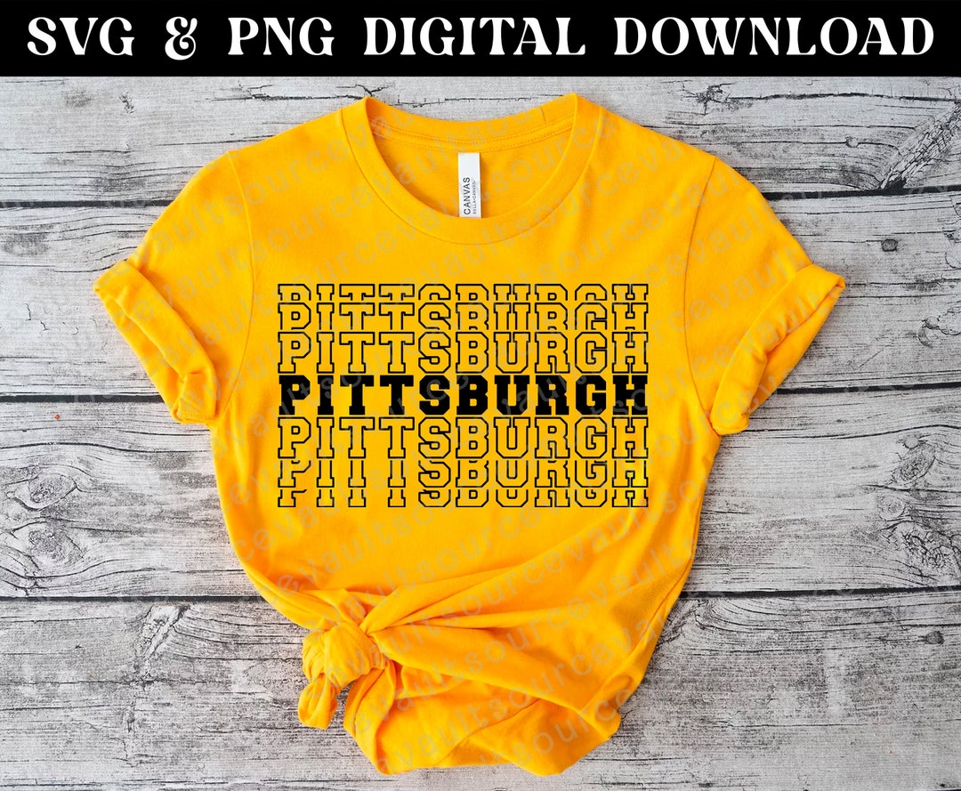 Pittsburgh Stacked Varsity Text SVG & PNG Instant Digital Download Cut ...