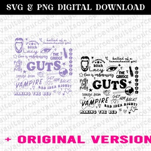Guts Tracklist SVG PNG: Cricut & Silhouette Cut File (digital Download ...