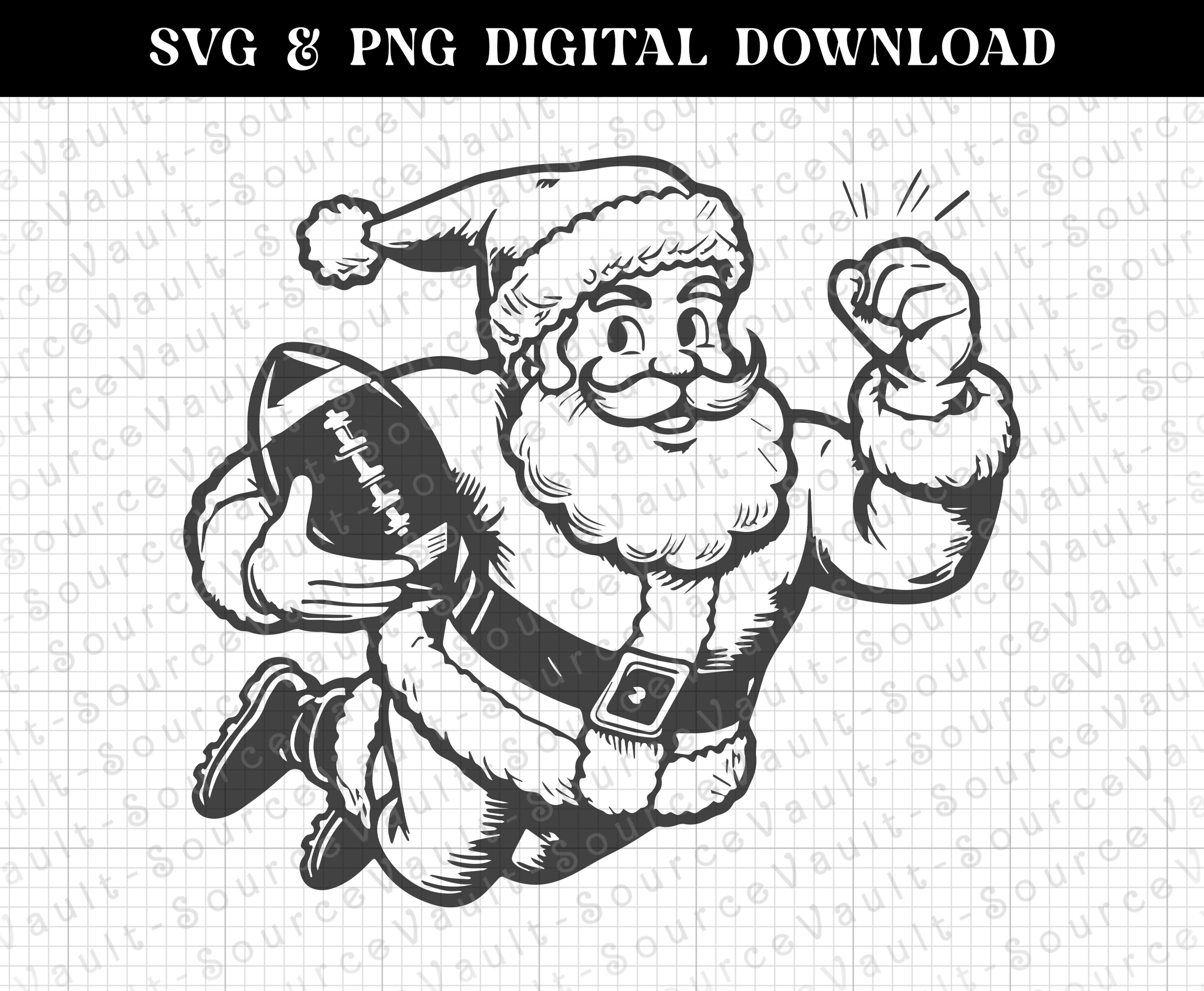 Christmas Football Santa SVG PNG Bundle: Cricut, Silhouette Cut Files ...