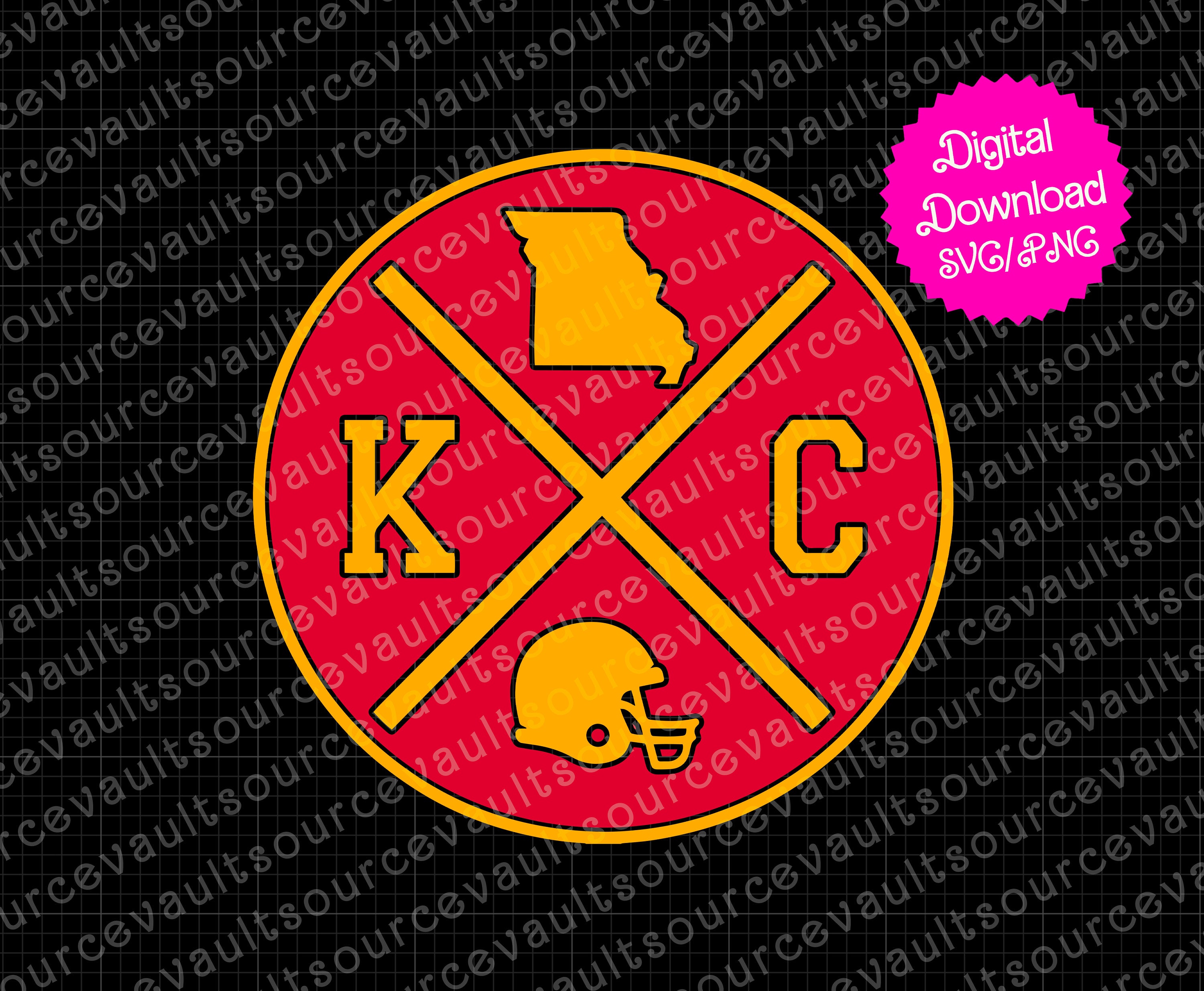 Kansas City Football SVG & PNG Instant Digital Download Cut File for ...