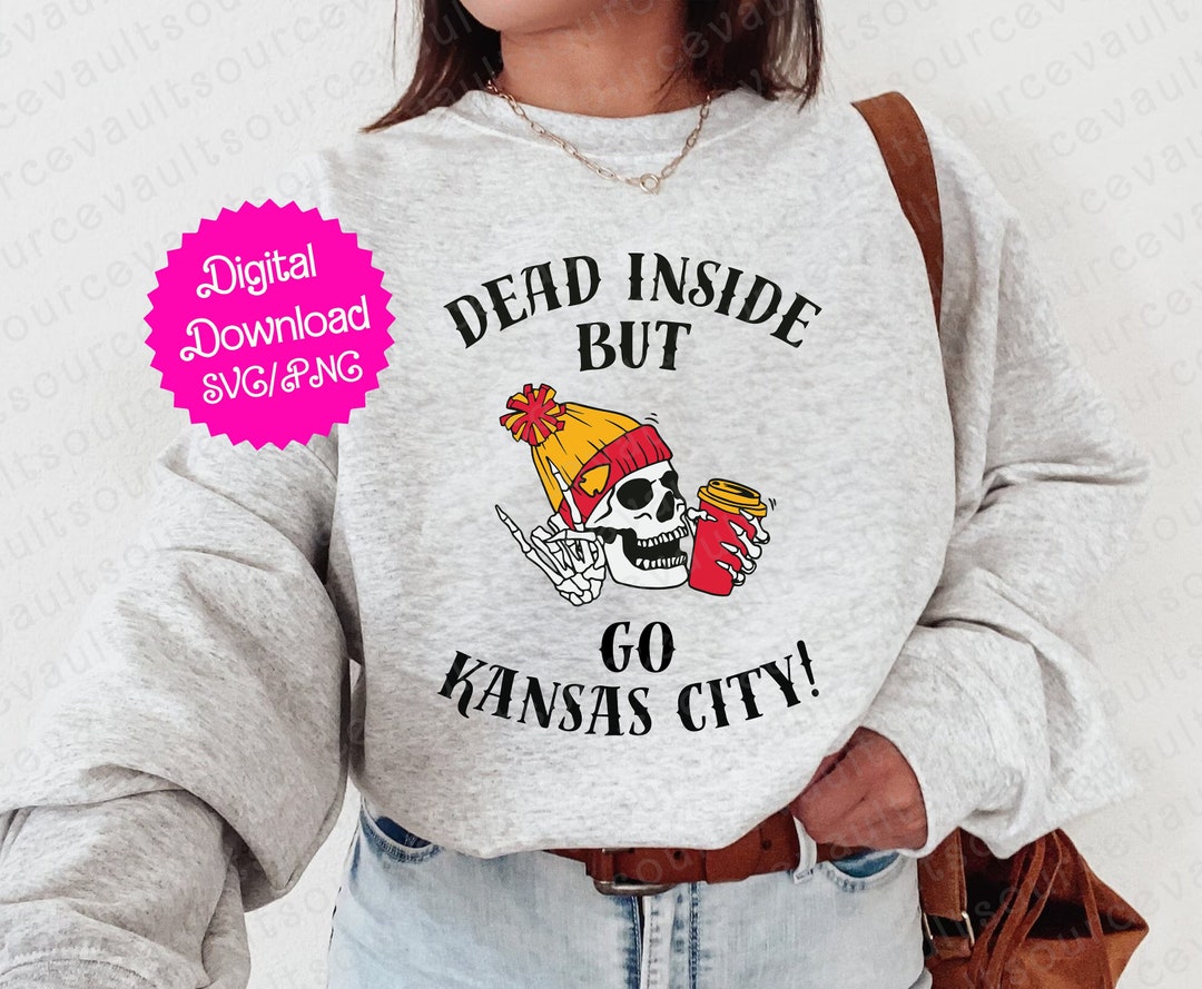 Dead Inside but Go Kansas City! Skeleton SVG & PNG Instant Digital ...