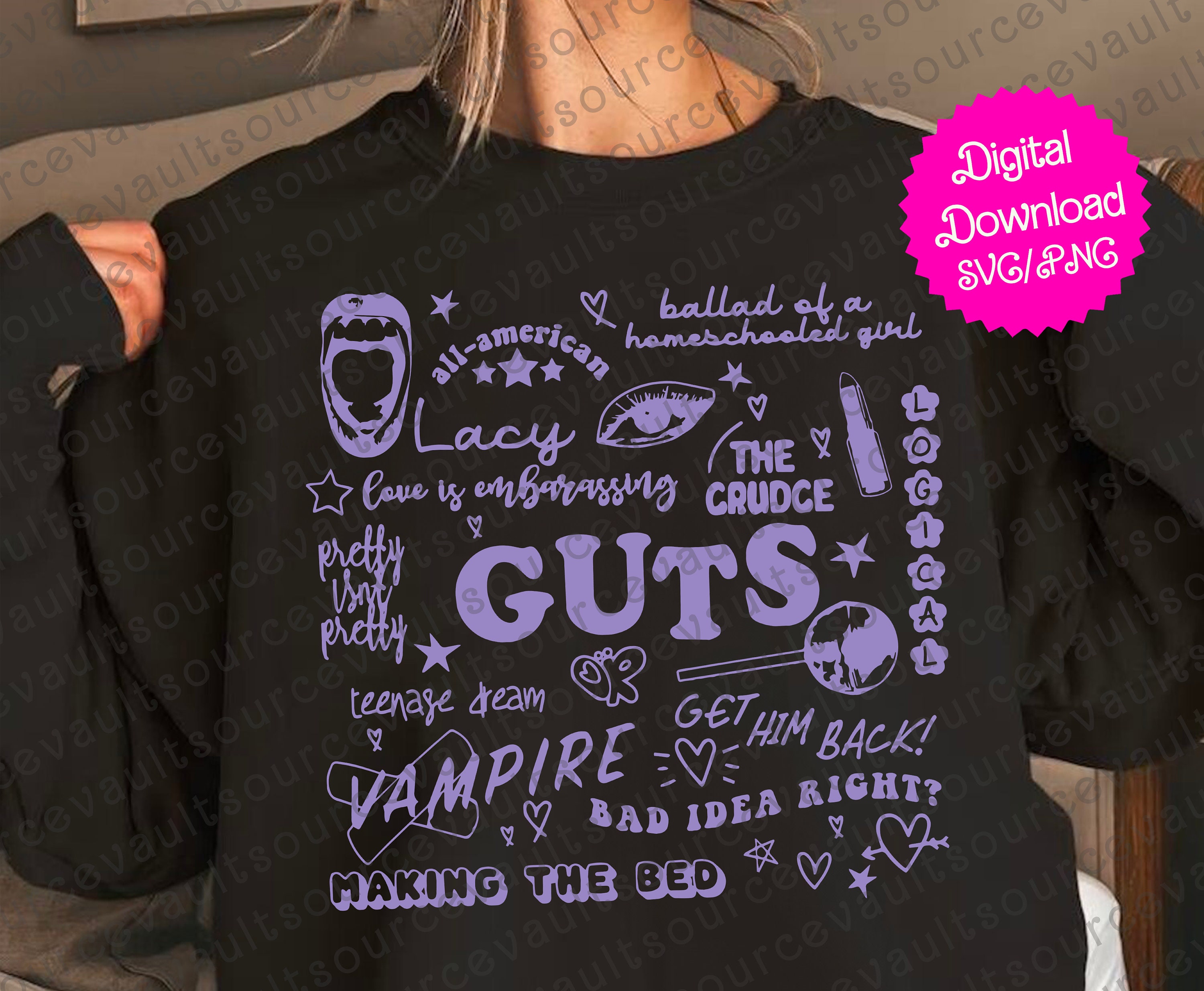 Guts Tracklist SVG PNG: Cricut & Silhouette Cut File (digital Download ...