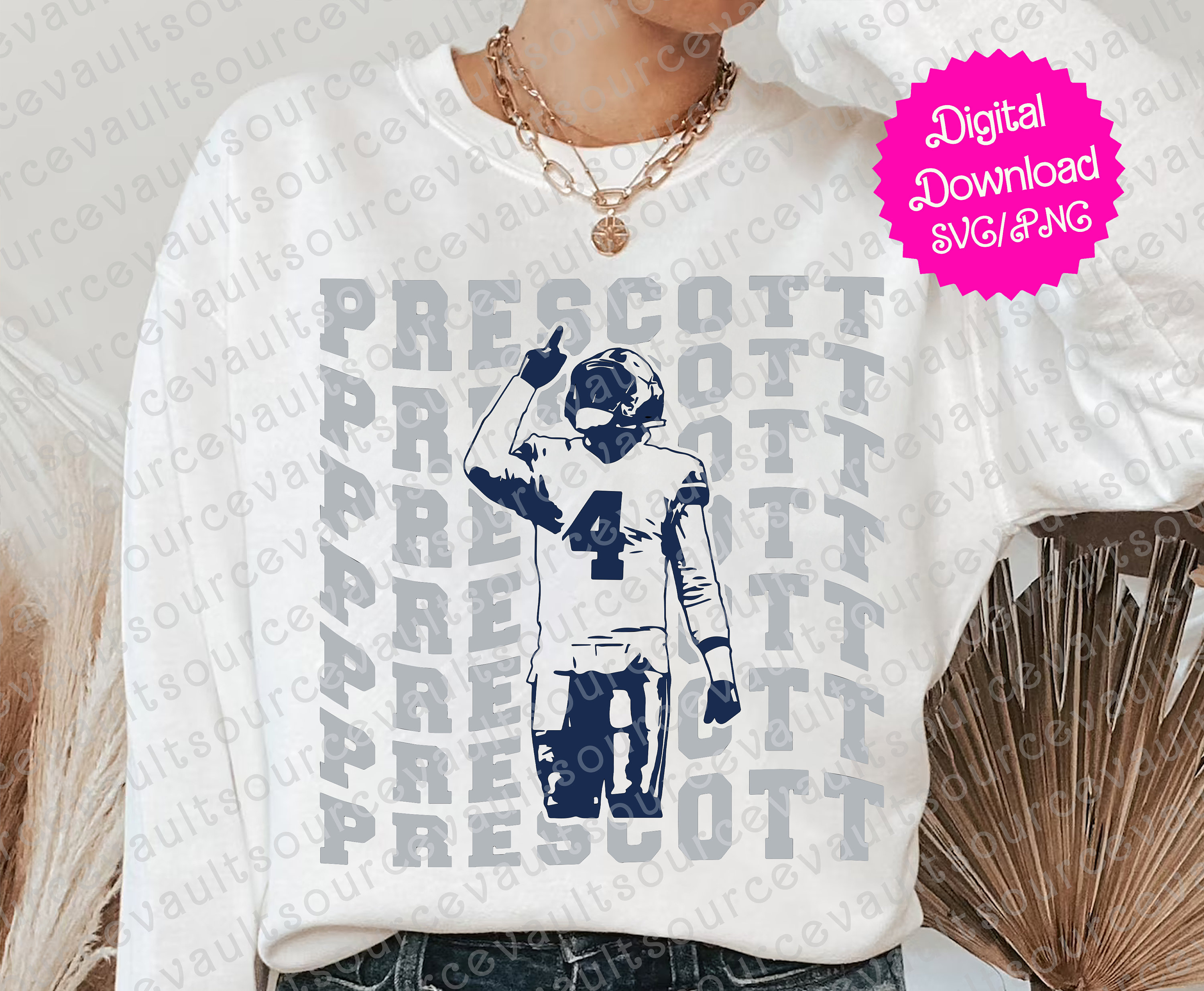 Dak Prescott 4 - SVG, PNG, + PDF Instant Digital Download - Cut File ...