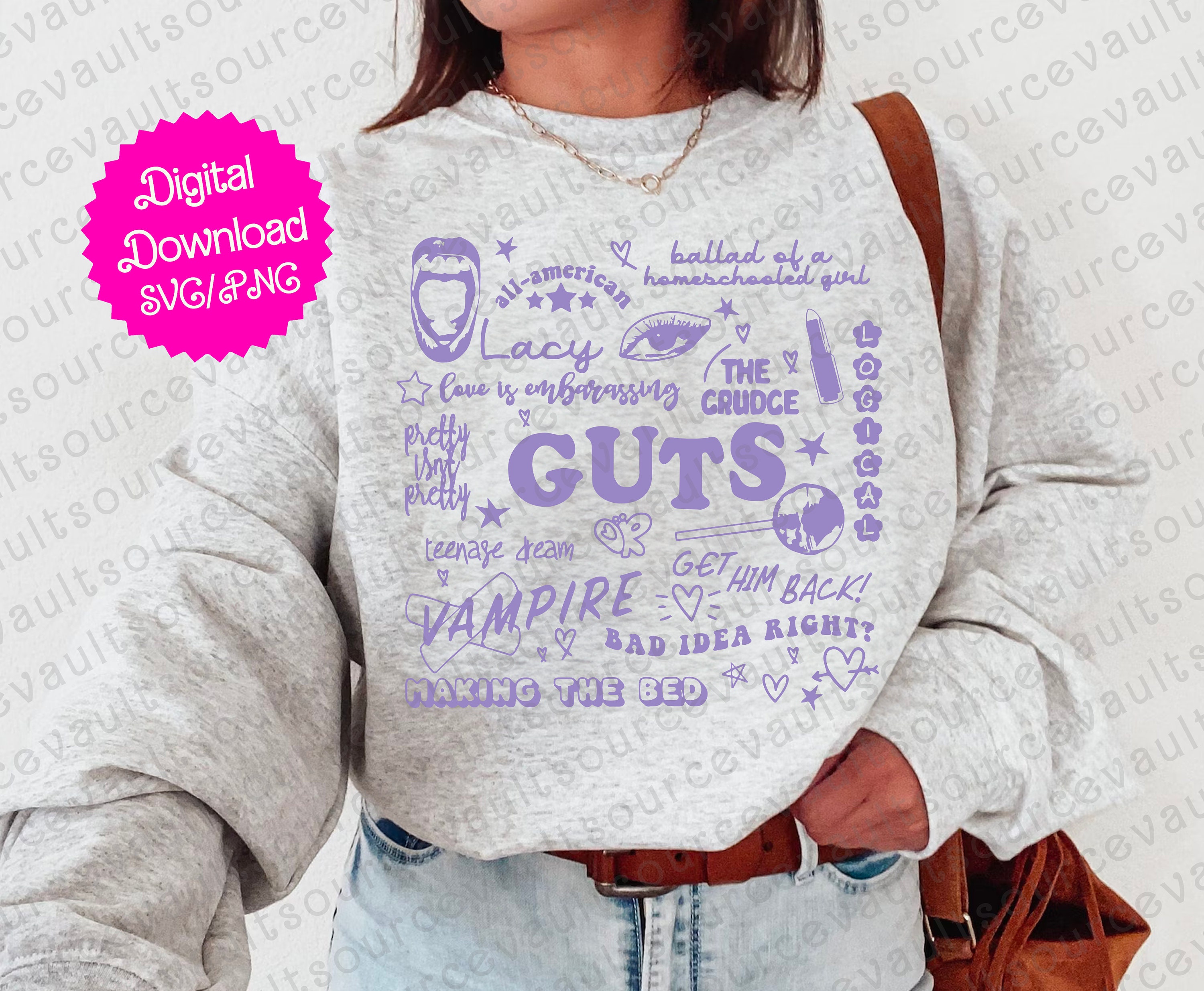 Guts Tracklist SVG PNG: Cricut & Silhouette Cut File (digital Download ...