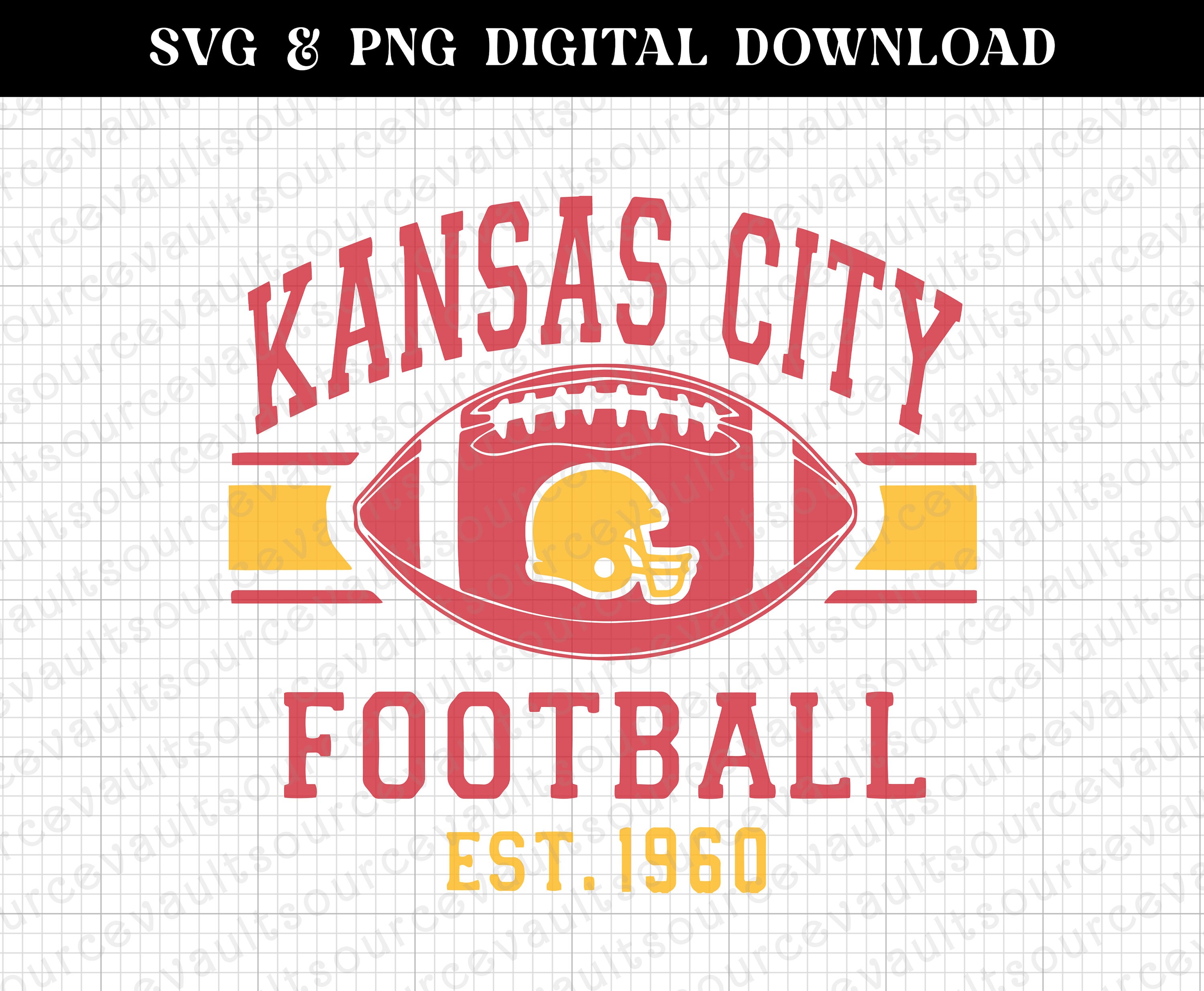 Kansas City Football SVG & PNG Instant Digital Download Cut File for ...