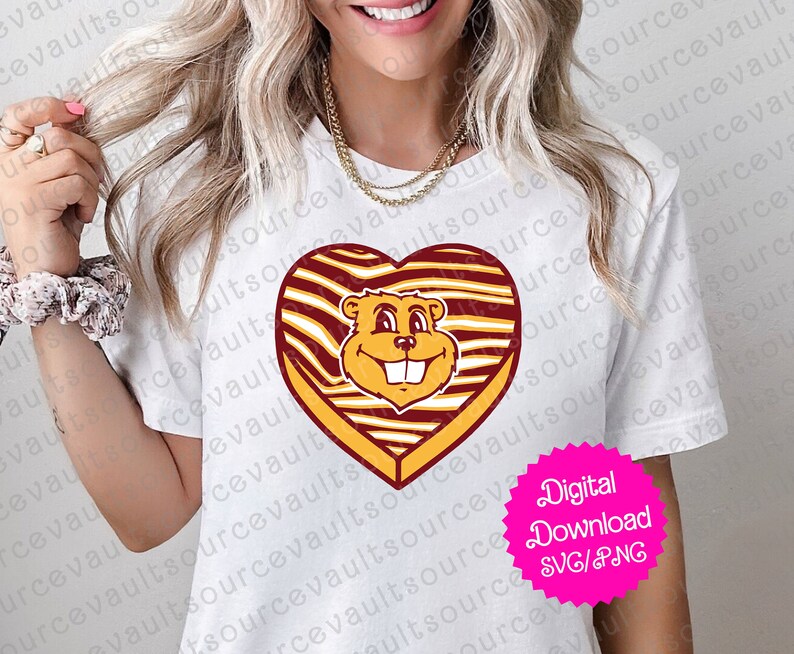 Minnesota Gopher Zubaz Conversation Heart SVG, PNG, & PDF Instant ...