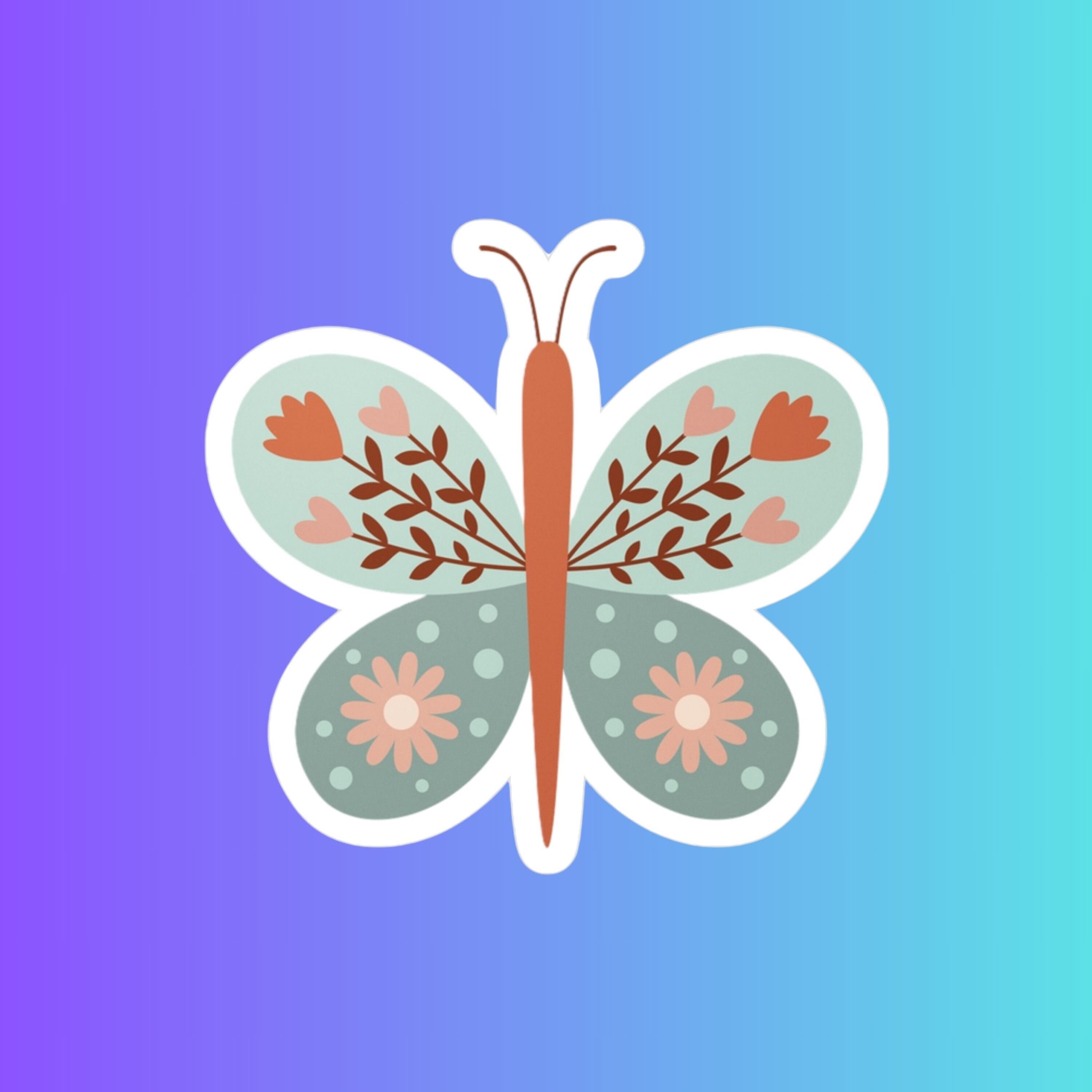 Kiss-cut Vinyl Decals - Boho Vinyl Decal - Butterfly Vinyl Decal ...