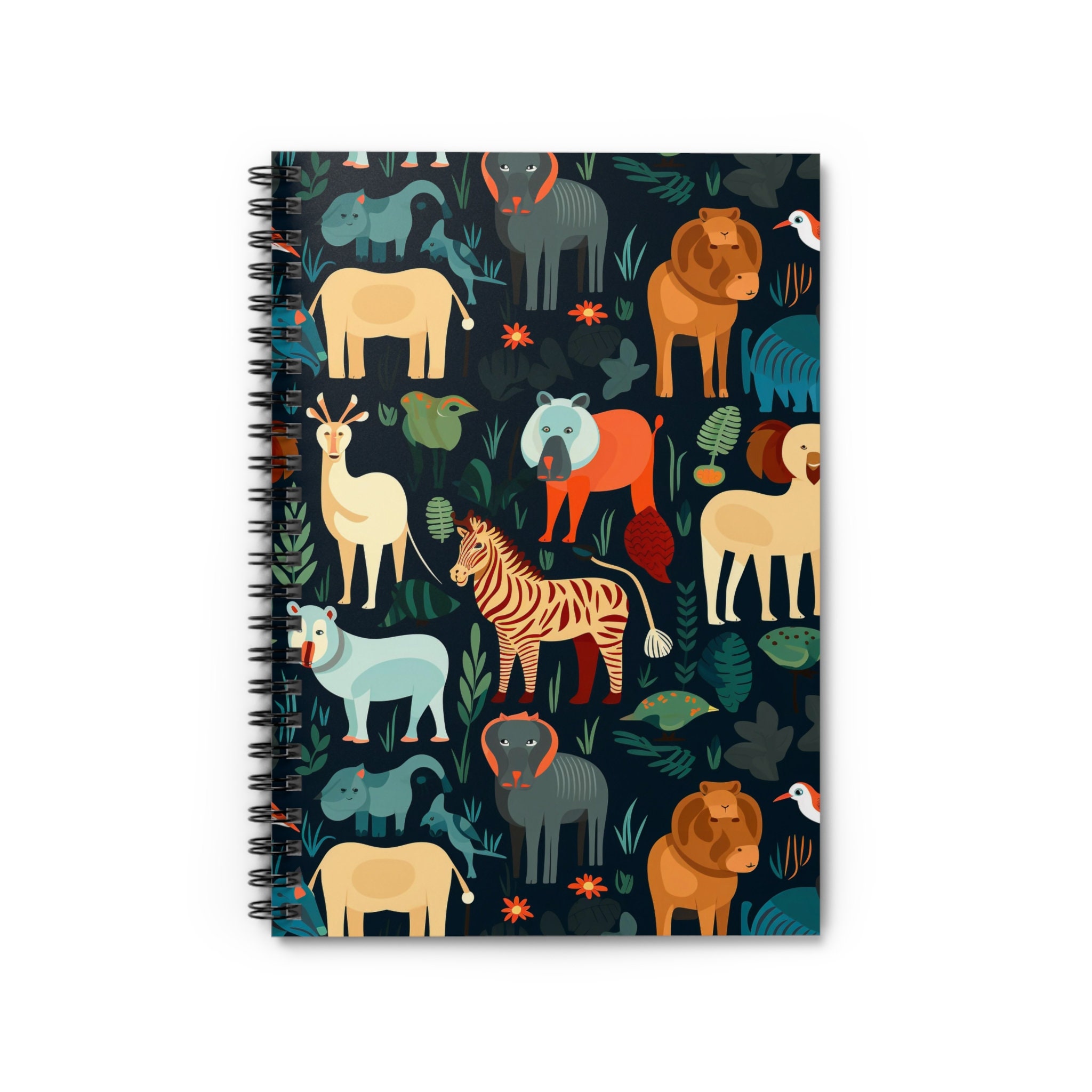 Journal Lined Notebook Spiral Bound Notebook Sketchbook Animal Pattern ...