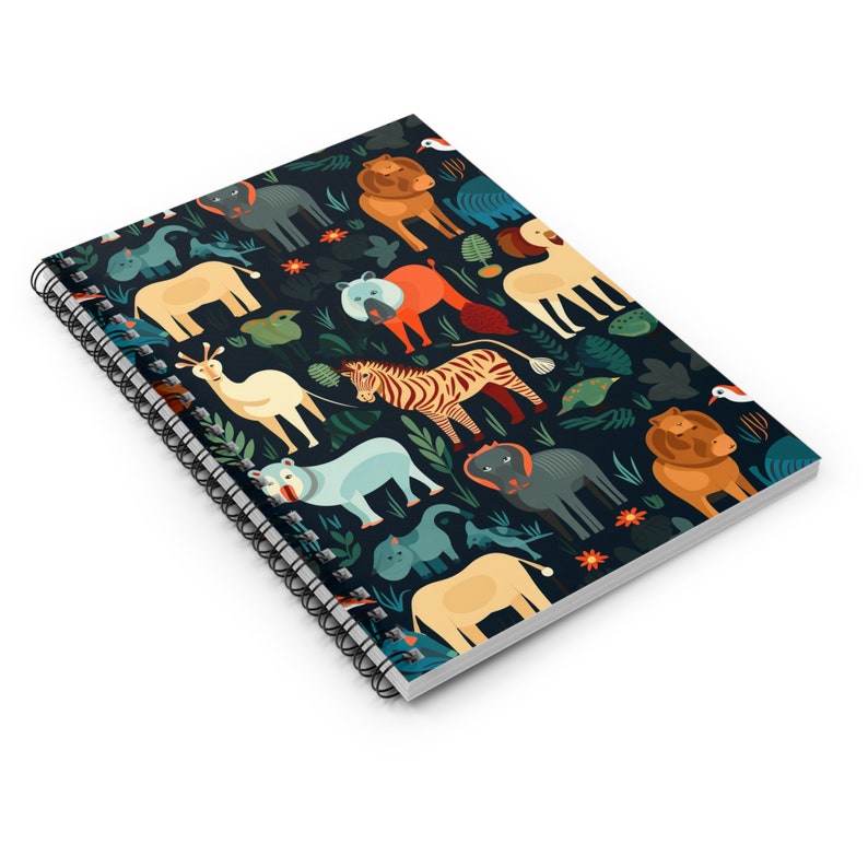 Journal Lined Notebook Spiral Bound Notebook Sketchbook Animal Pattern ...