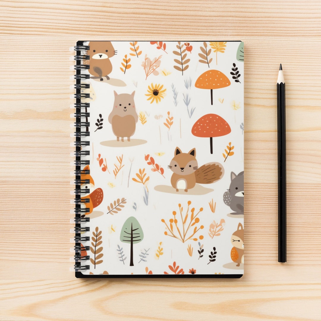 Journal Lined Notebook Spiral Bound Notebook Sketchbook Animal Pattern ...