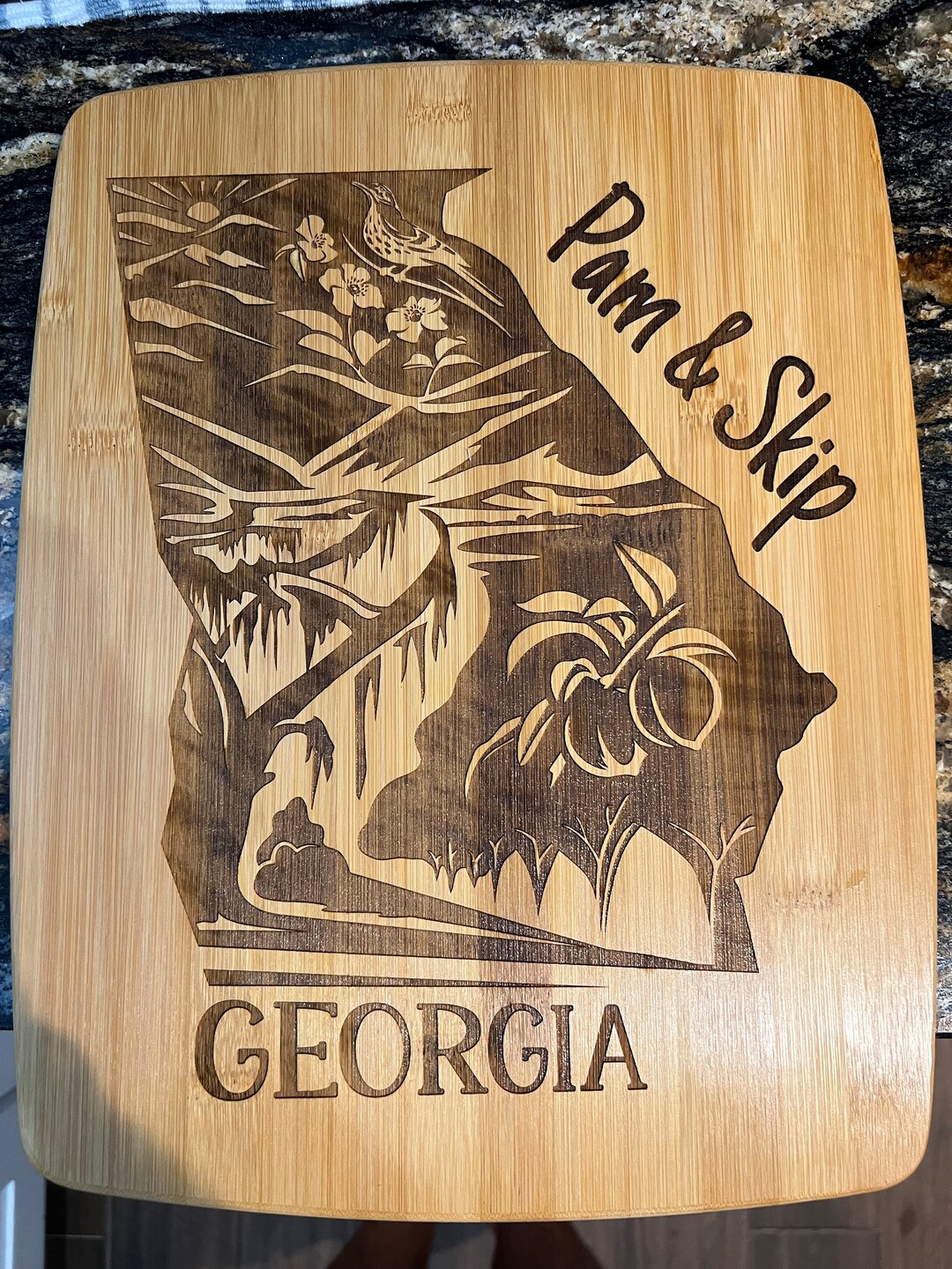 Tabla de cortar de bambú del estado de Georgia con personalización ...