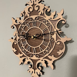Laser Cut, Retro Wooden Clock. 8x11 Inches. - Etsy