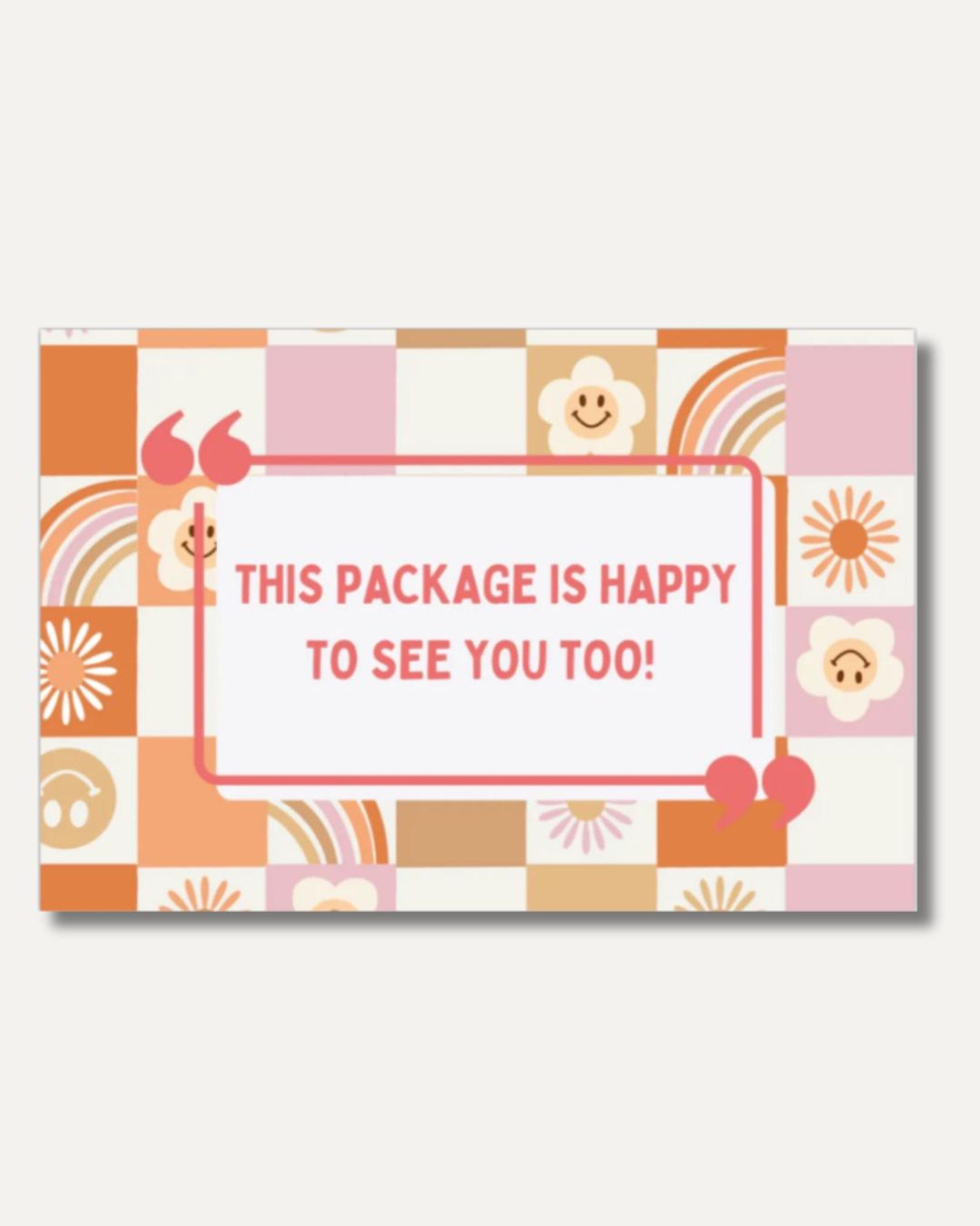 Retro Checkered Thank You Insert Card for Small Business Packaging ...