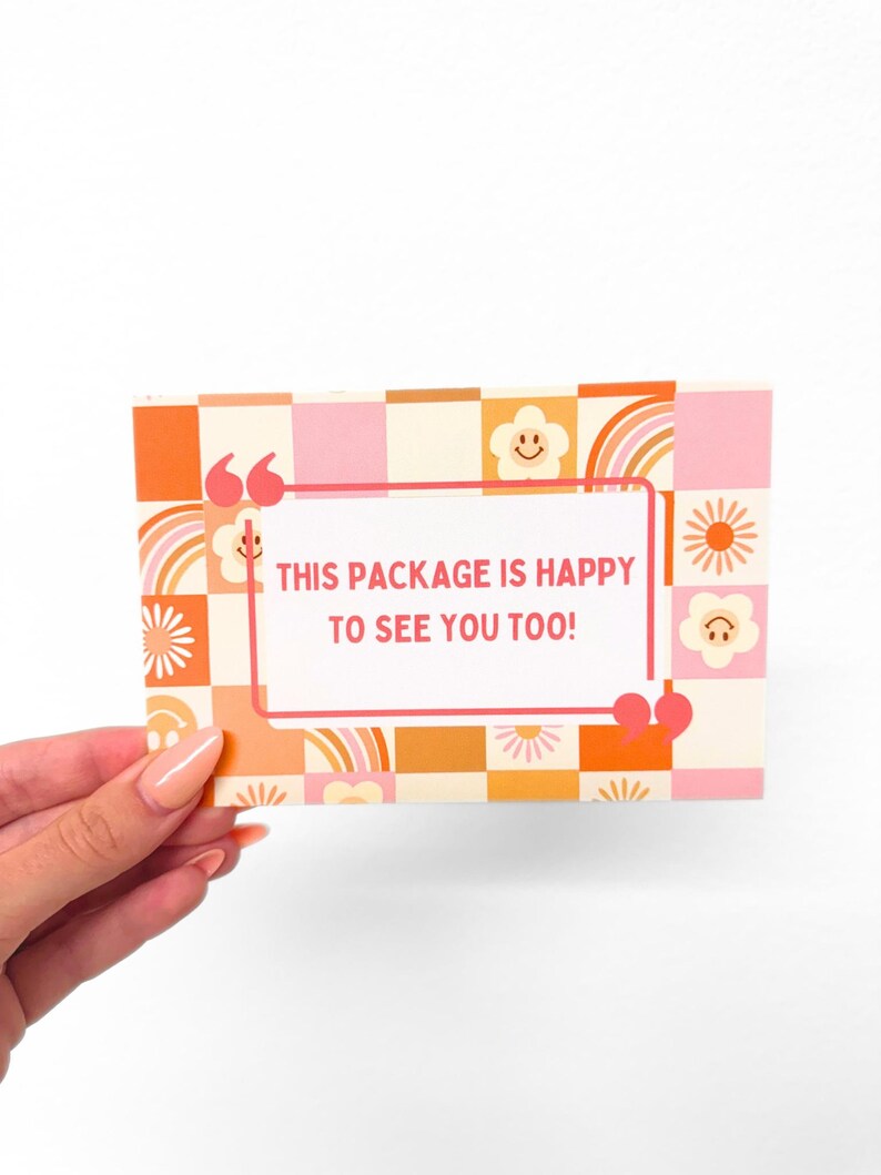 Retro Checkered Thank You Insert Card for Small Business Packaging ...