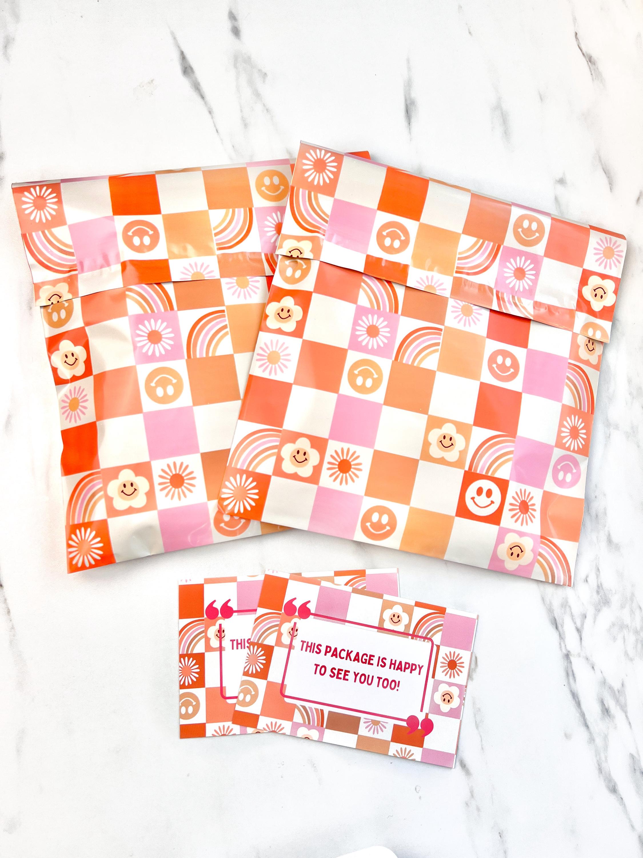 Retro Checkered Thank You Insert Card for Small Business Packaging ...