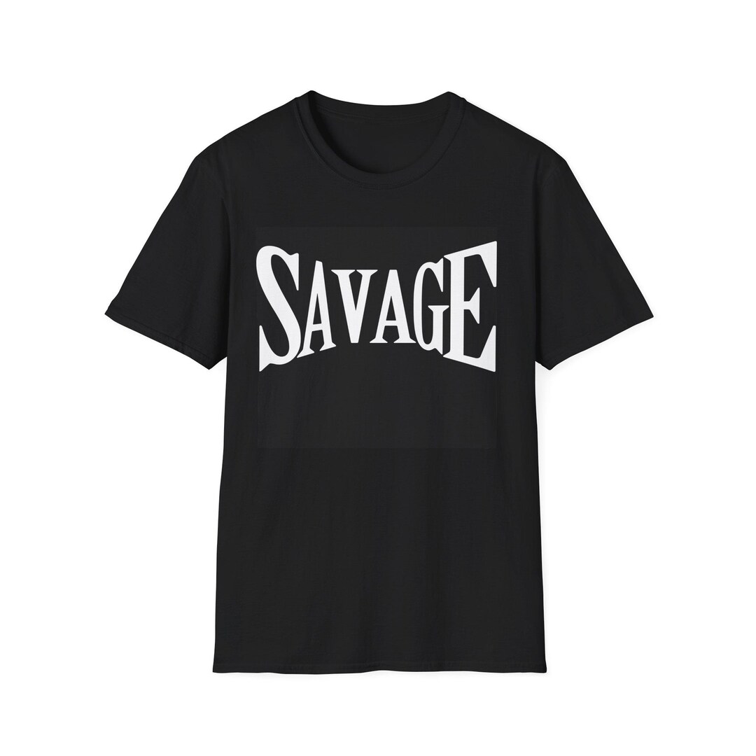 Savage Word Art T-shirt | Bold White Typography on Black - Etsy