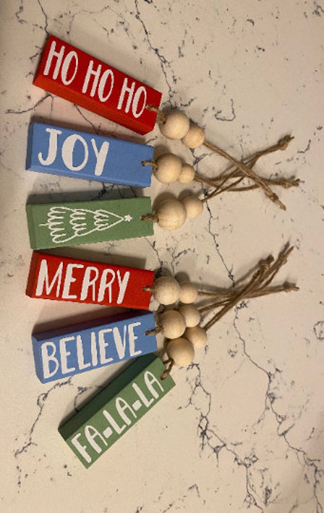 Wooden Block Ornaments Christmas Tree Ornament Tree Decor - Etsy