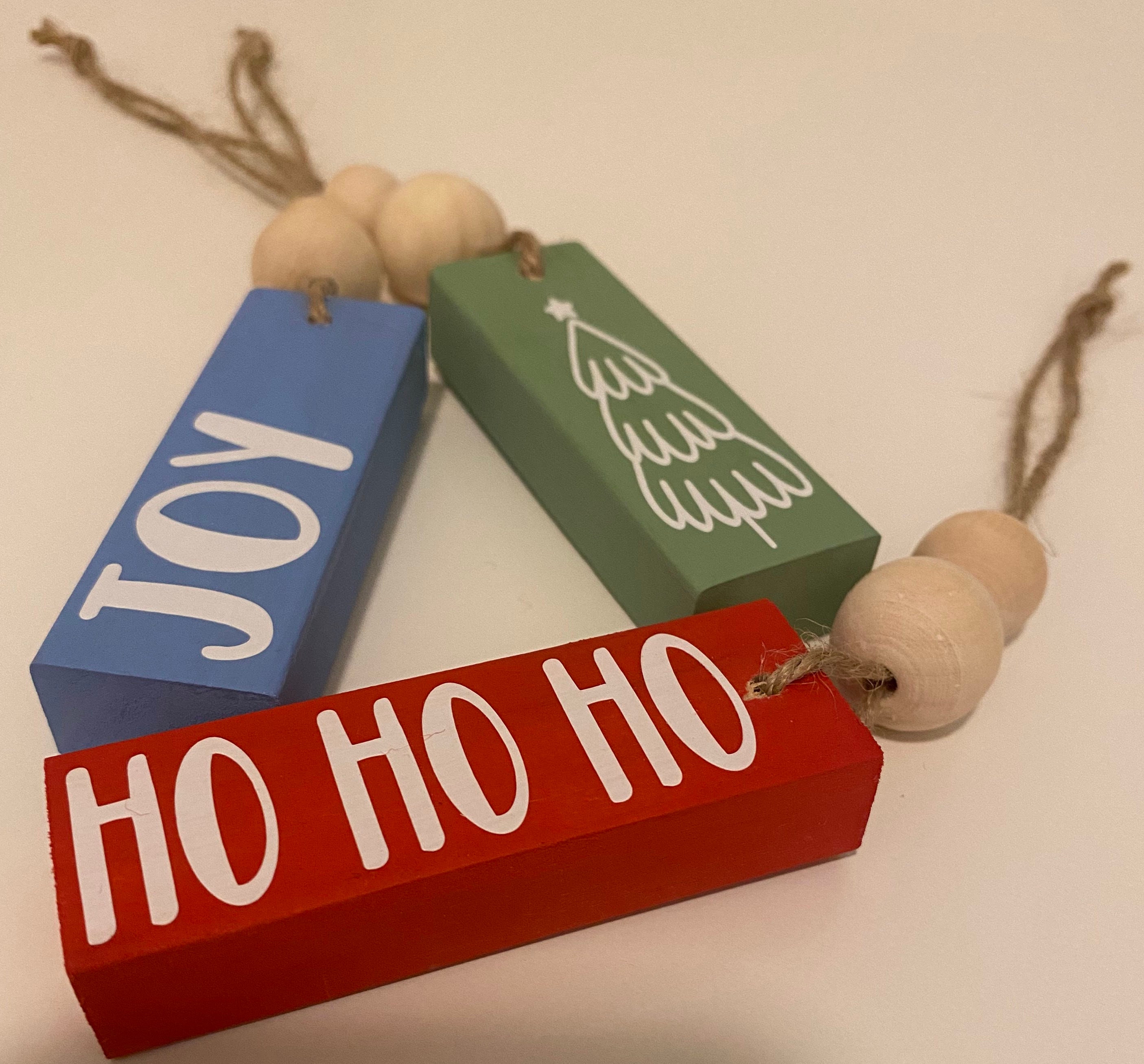 Wooden Block Ornaments Christmas Tree Ornament Tree Decor - Etsy