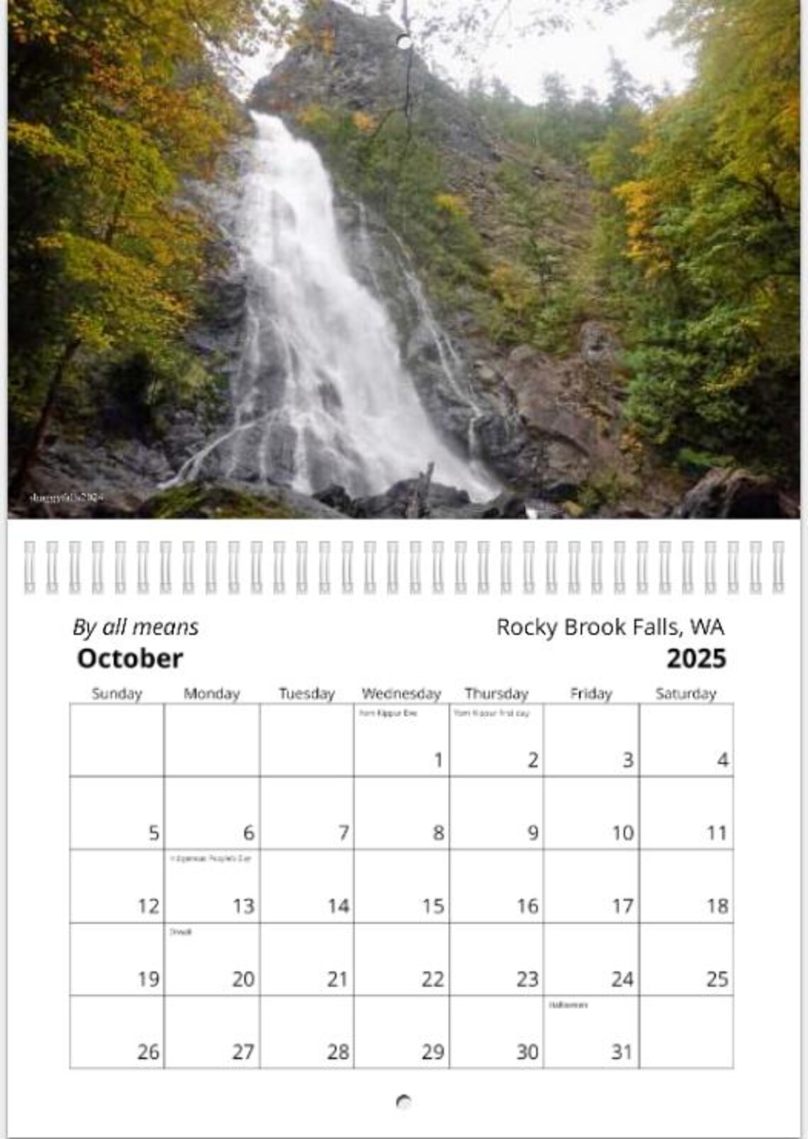 Calendar: Pacific Northwest Waterfalls 2025 - Etsy
