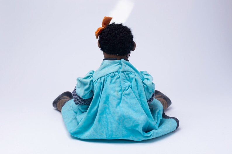 Nancy L. Greaver Vintage African American Doll With Blue Dress and ...