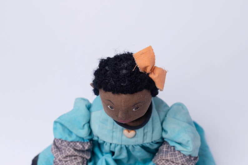 Nancy L. Greaver Vintage African American Doll With Blue Dress and ...