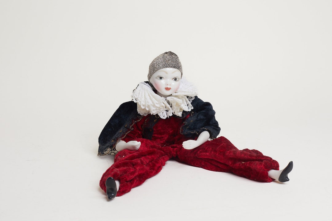Amy the Acrobat, Vintage Porcelain Antique Doll With Red Velvet Pants ...