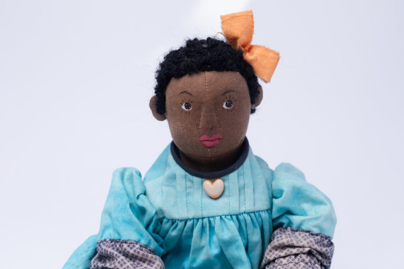 Nancy L. Greaver Vintage African American Doll With Blue Dress and ...