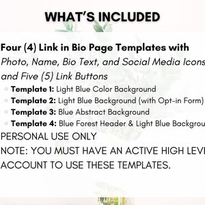 Blue Link in Bio Templates: Highlevel, Instagram, Linktree Alternative ...