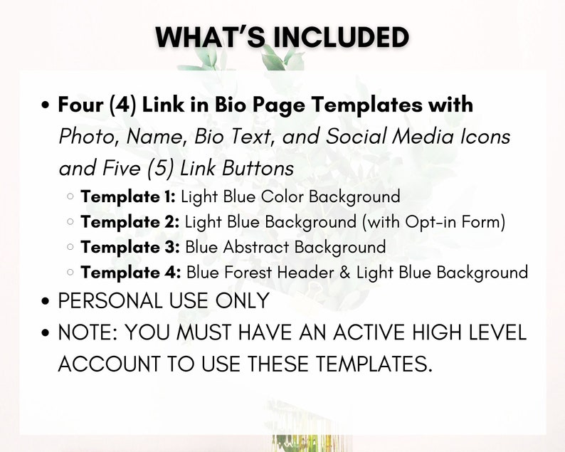 Blue Link in Bio Templates: Highlevel, Instagram, Linktree Alternative ...